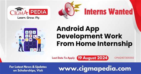 Android App Development Work From Home Internship 2024 How To Apply For Internship Last Date