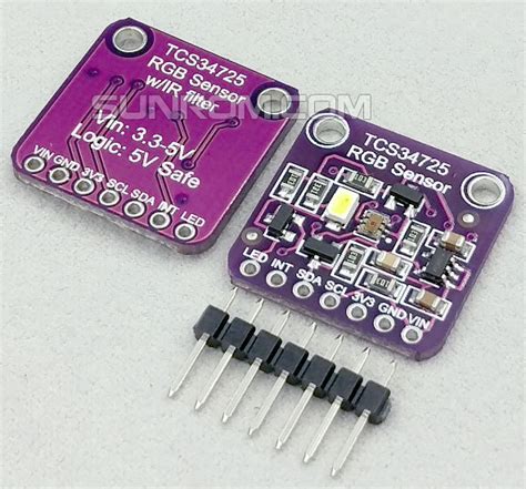 Tcs34725 Rgb Color Sensor Module Ir Filter And White Led Digital I2c Output [5366] Sunrom