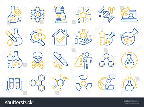 Chemistry Lab Line Icons Chemical Formula Stock Vector Royalty Free 1834633894 Shutterstock