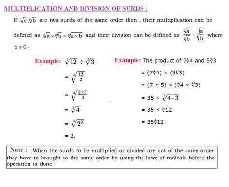 2 5 Multiplication And Division Of Surds Micromerits Online Classes