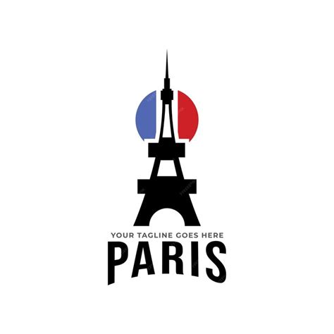 파리와 에펠탑 로고 디자인 프리미엄 벡터