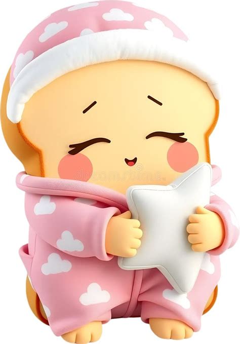 Adorable Sliced Bread Cartoon With Cheerful Playful Design Stock