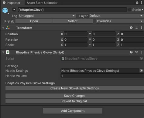 Physics Glove Guide For Unity BHaptics Developer