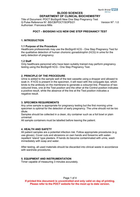 TEMPLATE FOR STANDARD OPERATING PROCEDURES