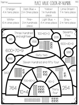 Place Value Color By Code Winter Themed By CreatedbyMarloJ TpT