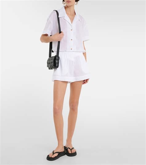 London Cotton Pajama Shorts In White Asceno Mytheresa