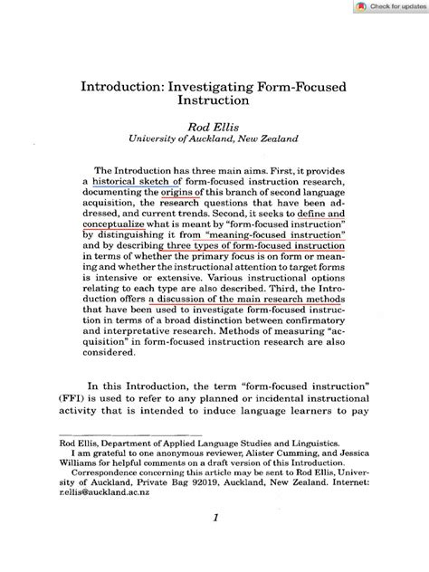 Language Learning 2005 Ellis Introduction Investigating Form Focused Instruction Pdf