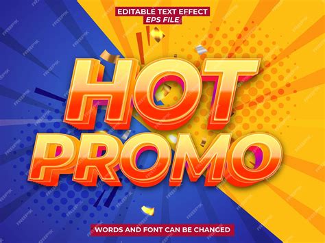Premium Vector Hot Promo Text Effect Font Editable Typography 3d Text Vector Template