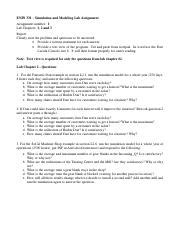 Lab Assignment Pdf ENIN Simulation And Modeling Lab Assignment Assignment Number