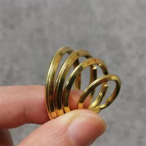 Triangle Solid Brass Split Key Ring Brass Split Keyring Etsy