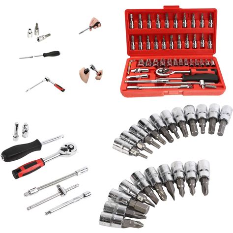 46pcs Vanadium Socket Tool Box Spanner Tools Set Spanner Set Spanar Set Screwdriver Set Set