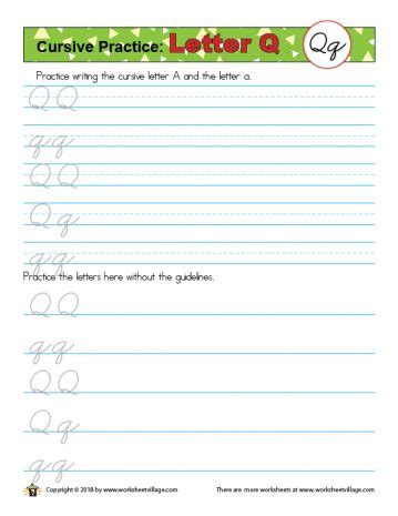 Practice Writing The Letter Q Worksheet Village