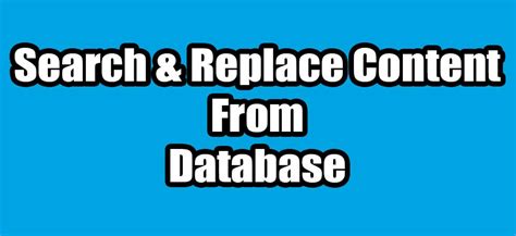 Better Search Replace Bulk Wordpress Database Search And Replace