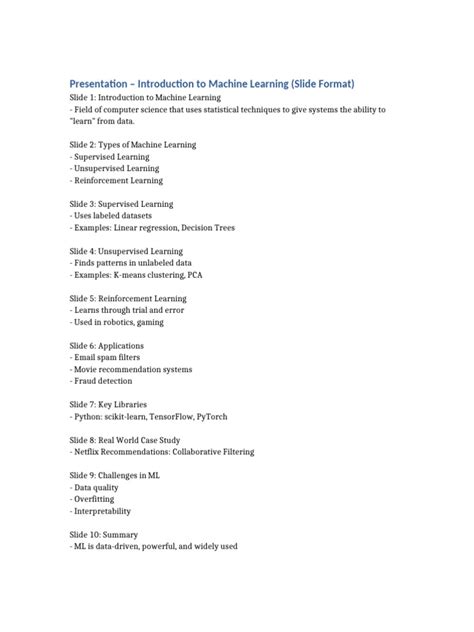 Ml Introduction Presentation Pdf