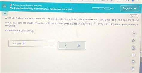Solved Polynomial And Rational Functionsword Problem