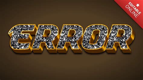 Error Golden Glitter 3d Text Effect Generator