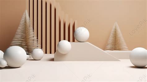 미니멀리스트 디자인 세련된 기하학적 휴일 장면을 3d로 경험해 보세요 리스 배경 제품 디스플레이 배경 설계 배경 이미지 Hd 리스 제품 디스플레이 설계 배경