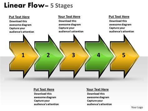 Linear Flow Arrow Stages PowerPoint Templates Backgrounds Template PPT Graphics