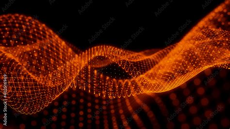 Big Data Vizualisation Concept Information Represented As A High Tech Futuristic Particle