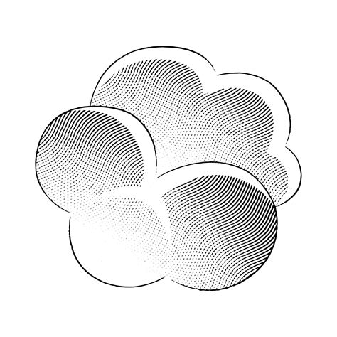 Premium Vector Scratchboard Engraved Puffy Cloud