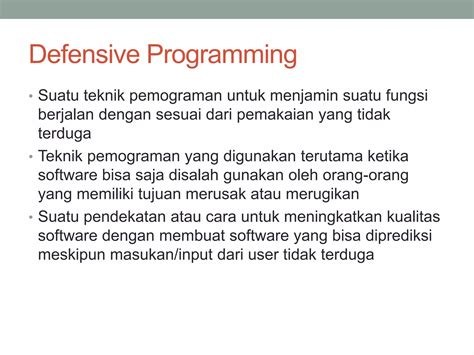 Defensive Programming Pdf