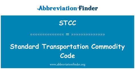 Stcc Significa Código De Las Mercancías De Transporte Estándar Standard Transportation