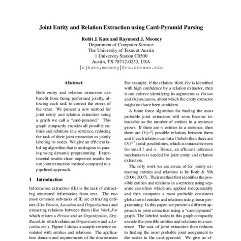 Joint Entity And Relation Extraction Using Card Pyramid Parsing Acl
