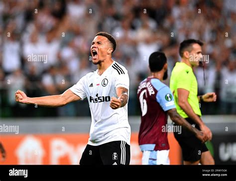 Legia Warsaws Steve Kapuadi Celebrates At The End Of The Uefa Europa