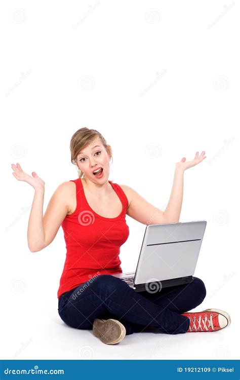 Woman Having Computer Problem Stock Image Image Of Person Teenagers 19212109