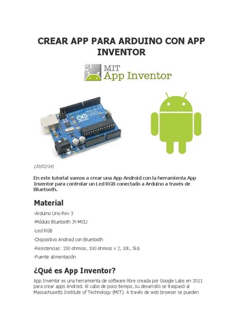 Crear App Para Arduino Con App Inventor Pdf Aplicación Movil Android Sistema Operativo