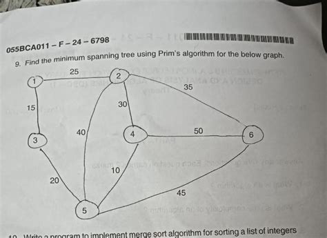 Find The Minimum Spanning Tree Using Prims Studyx