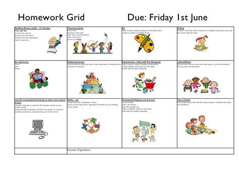 Homework Grid