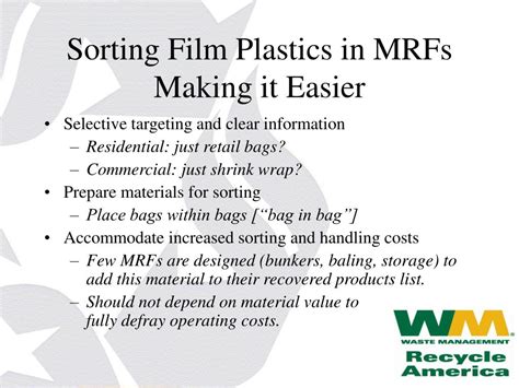 Ppt Sorting Film Plastics In Mrfs Current Status Powerpoint