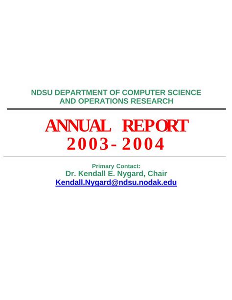 Pdf Ndsu Department Of Computer Science And Operations