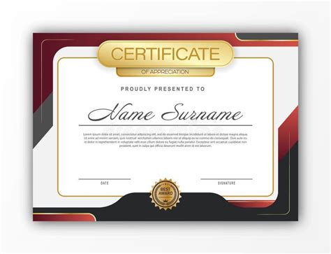 Certificate The Template Of The Form With The Award Badge Stock Vector Illustration Of Rank