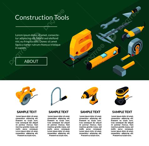 벡터 건설 도구 아이소 메트릭 아이콘 웹 사이트 방문 페이지 템플릿 그림 템플릿 Psd 다운로드 디자인 자료 다운로드