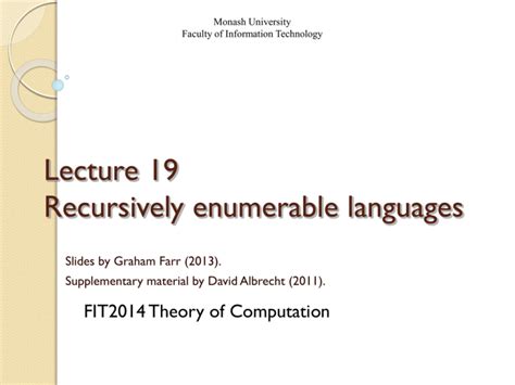 Recursively Enumerable Languages Theory Of Computation