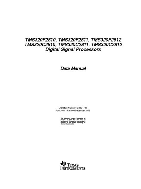 Tms320f2812 Data Manual Pdf Flash Memory Read Only Memory