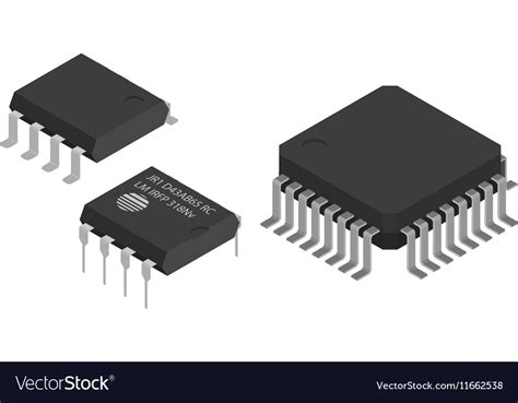 Microchips Electronic Components Royalty Free Vector Image
