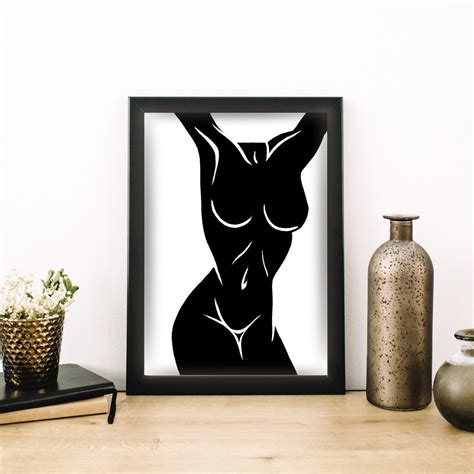 Black And White Nude Figure Wall Art Etsy