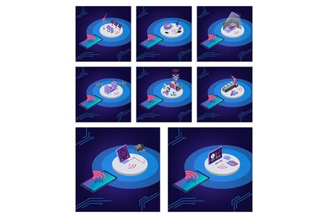 IOT Isometric Color Svg Illustrations Graphic By TheImg Creative Fabrica