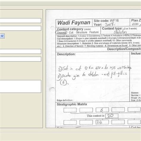 traditional iadb context record transcribed from a context recording sheet download scientific