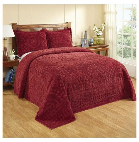 100 Cotton Chenille Bedspreads Queen Size Rio Collection Floral