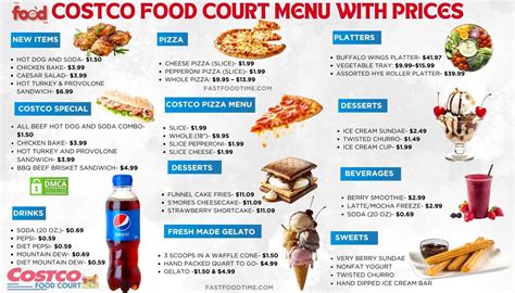 Costco Food Court Menu