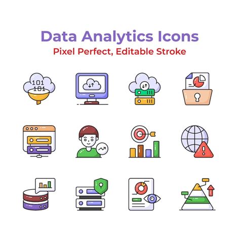 Premium Vector Check This Carefully Crafted Icons Set Of Data Analytics Data Analysis Vectors Set