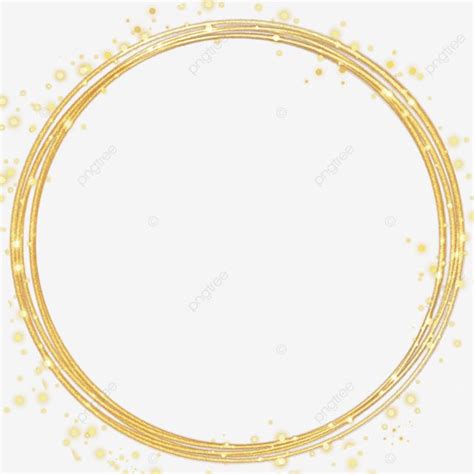Gold Circle Frame Border With Sparkle
