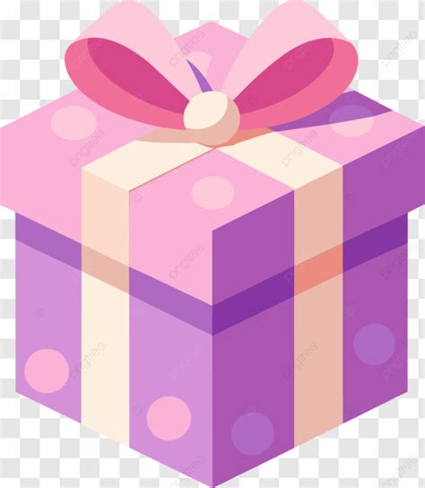 Cute Girlish Present T Box With Ribbon Illustration Vector T Box Ribbon Png And Vector