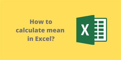How To Calculate Mean In Excel Easy Step By Step Method QuickExcel