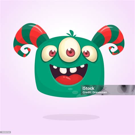 행복 한 만화 3 외 눈 박이 괴물 아이콘입니다 할로윈 벡터 일러스트입니다 공휴일에 대한 스톡 벡터 아트 및 기타 이미지 공휴일 귀여운 끈적끈적한 Istock