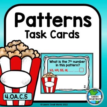 Number Pattern Task Cards By Liana S Small World TPT